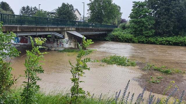 Hochwasser: SCHWECHAT im STADTGEBIET TRAISKIRCHEN am 21.6.2019 - Baden