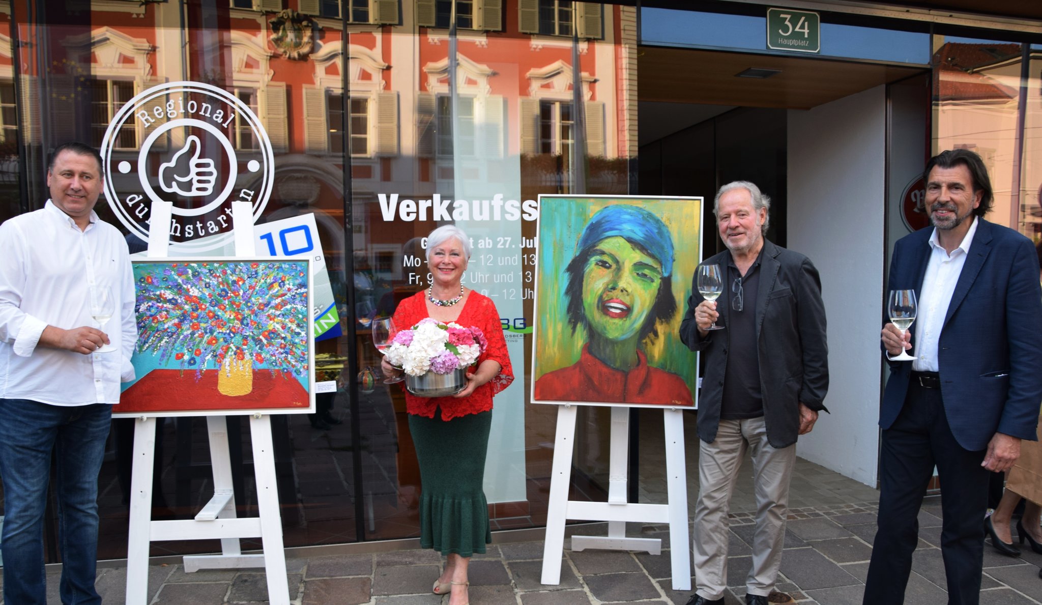 Monika Rock zeigt ihre farbenfrohe Bilder: Vernissage im Rathauscafe ...