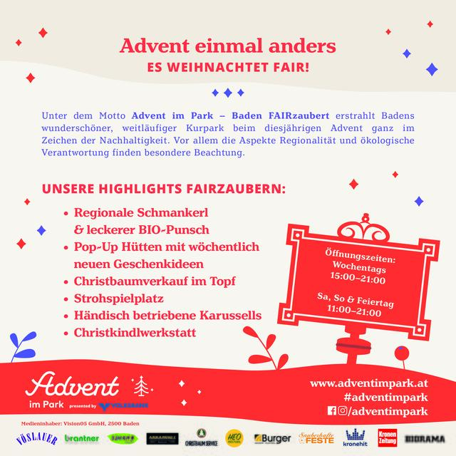 Adventmarkt: Advent im Park - Baden