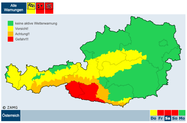 Österreich-Wetter: Schnee- und Sturmwarnungen für Teile Süd- und West ...