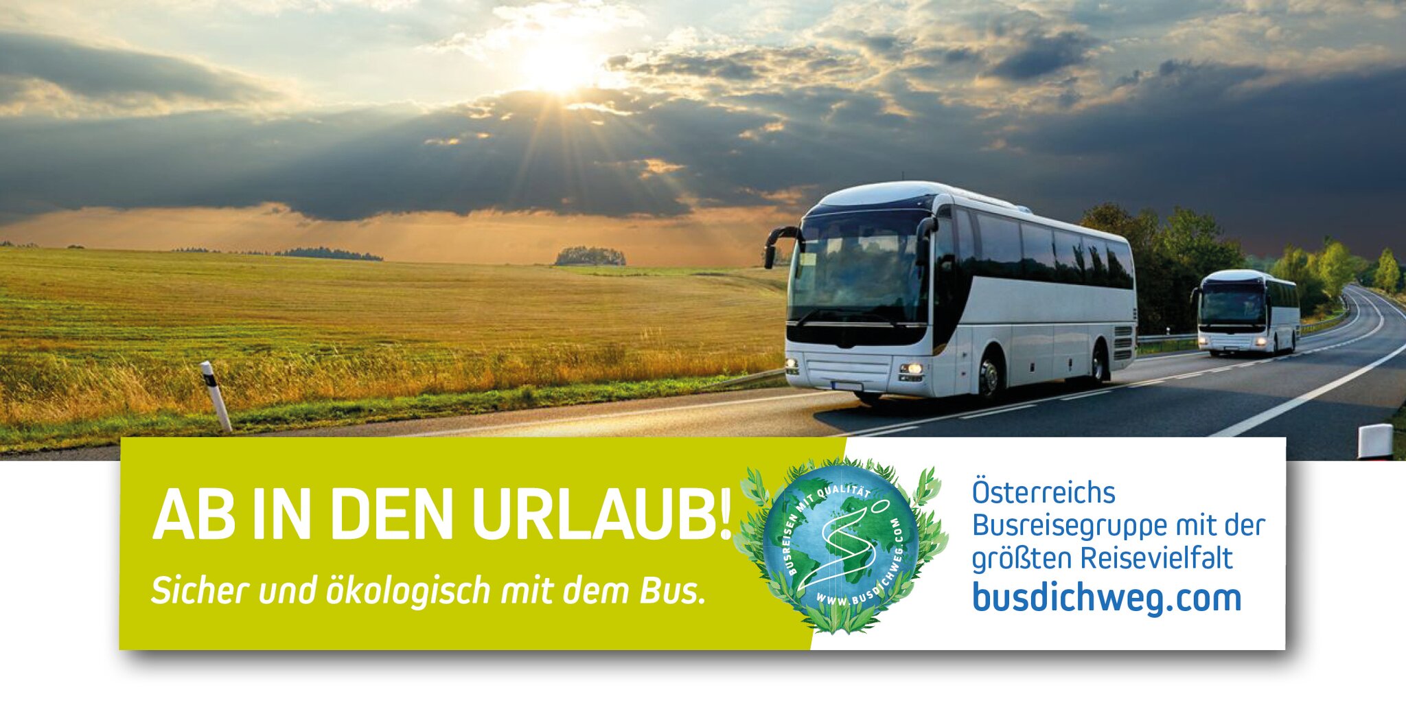 Bereit zum Einsteigen?: bus dich weg! Der Reisebus ist Klimaschützer Nr ...