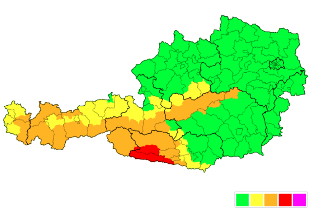 Wetter in Österreich: Unwetterwarnung für zwei Bundesländer