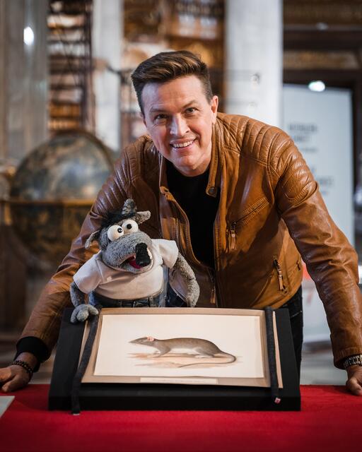 Rolf Rüdiger: Eine Ratte übernimmt die Patenschaft für ein Aquarell ...