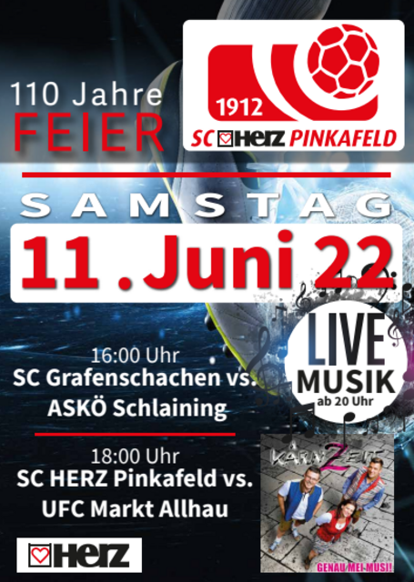 SC HERZ Pinkafeld: 110 Jahre und kein bisschen müde - Oberwart