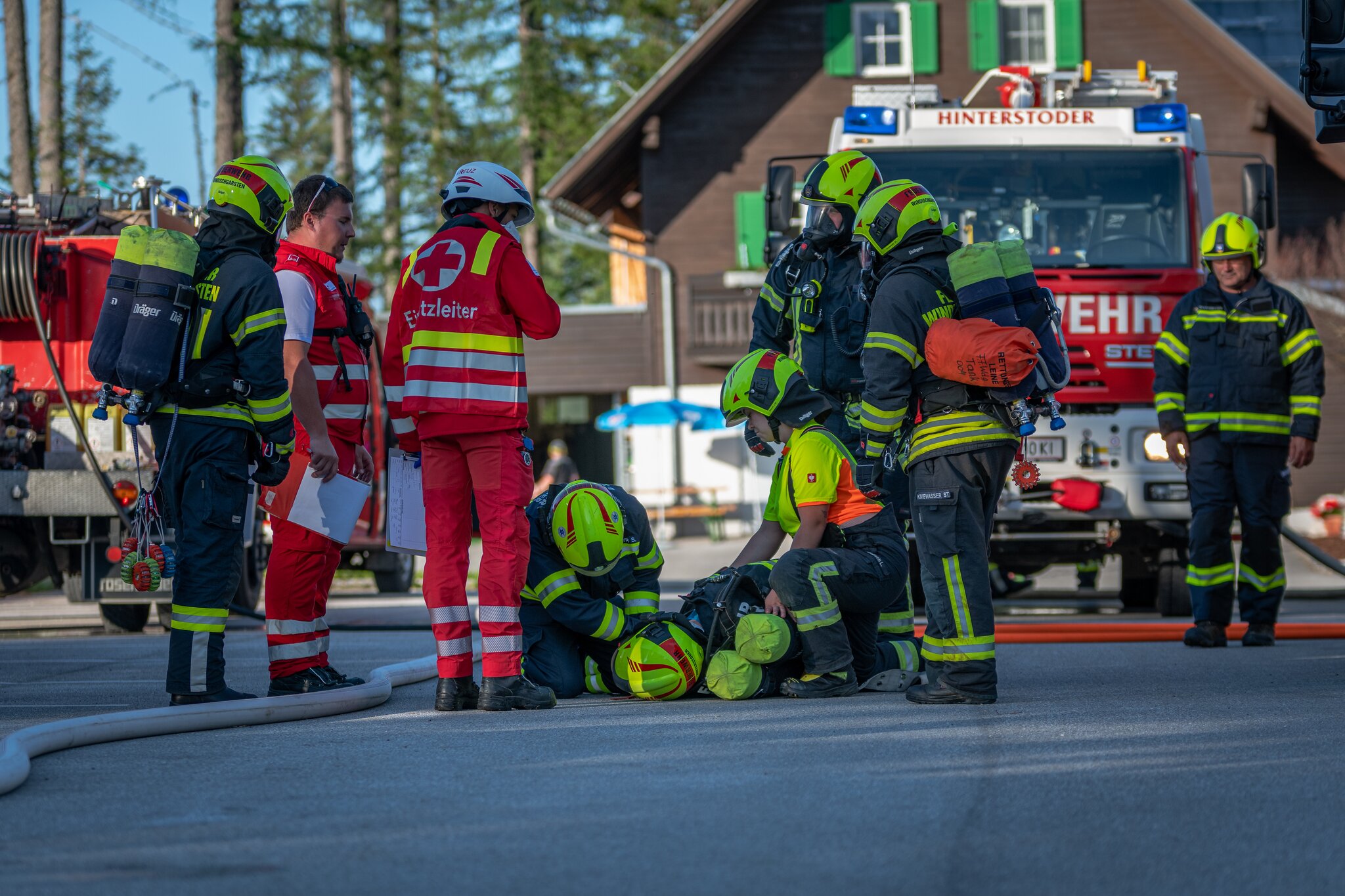 FF Windischgarsten, Hinterstoder, Vorderstoder: Feuerwehrübung auf der ...