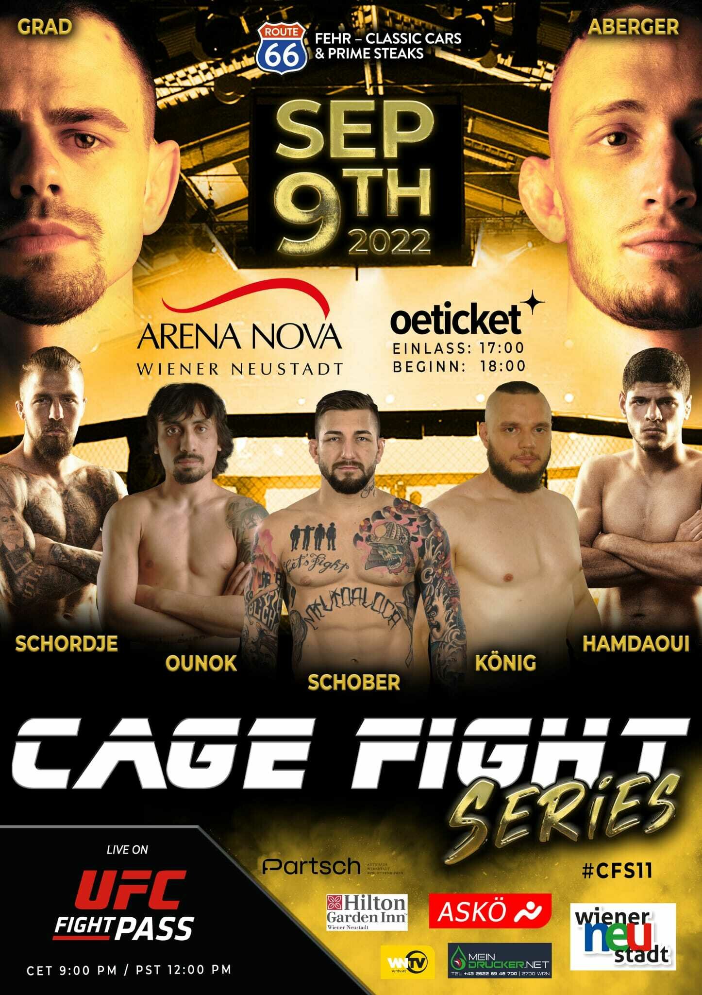 Cage Fight Series am 9. September 2022: Hauptkampf in Arena Nova jetzt ...