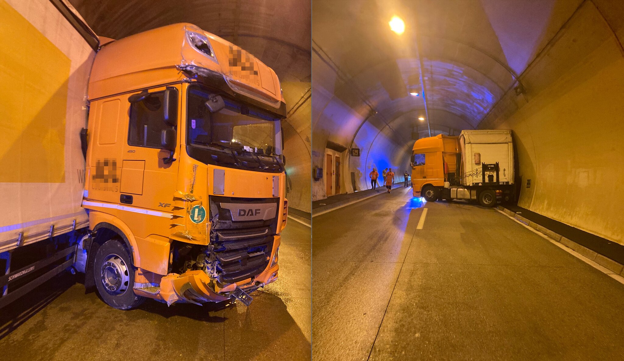 Polizeimeldung: LKW-Unfall im Strenger Tunnel endete glimpflich - Landeck