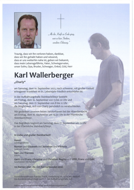 Sterbefälle im September 2022: Trauer- und Todesanzeigen aus dem Bezirk ...