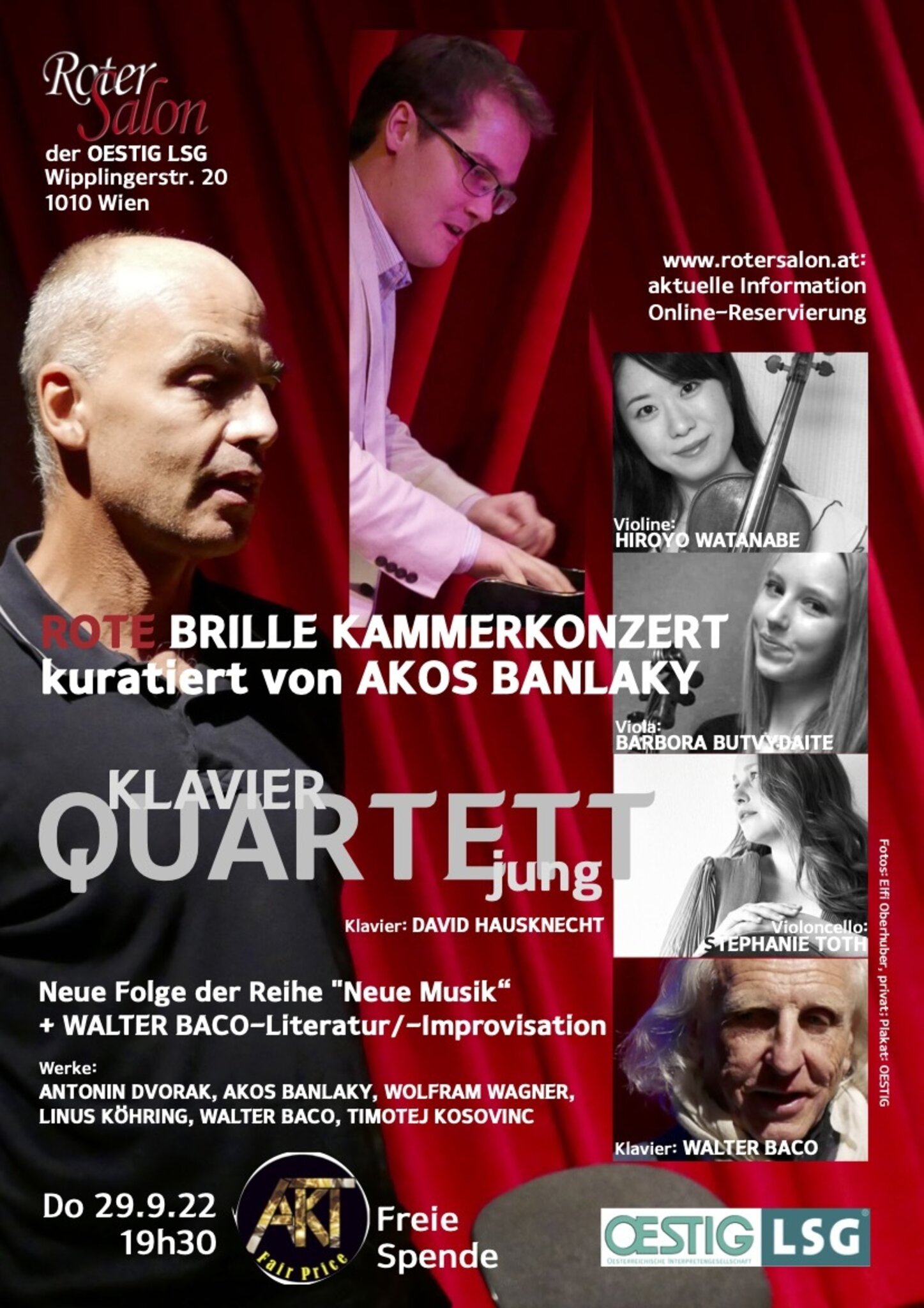 Gratis-Konzert in Wien Innere Stadt: 29.9.22: Klavierquartett/jung ...