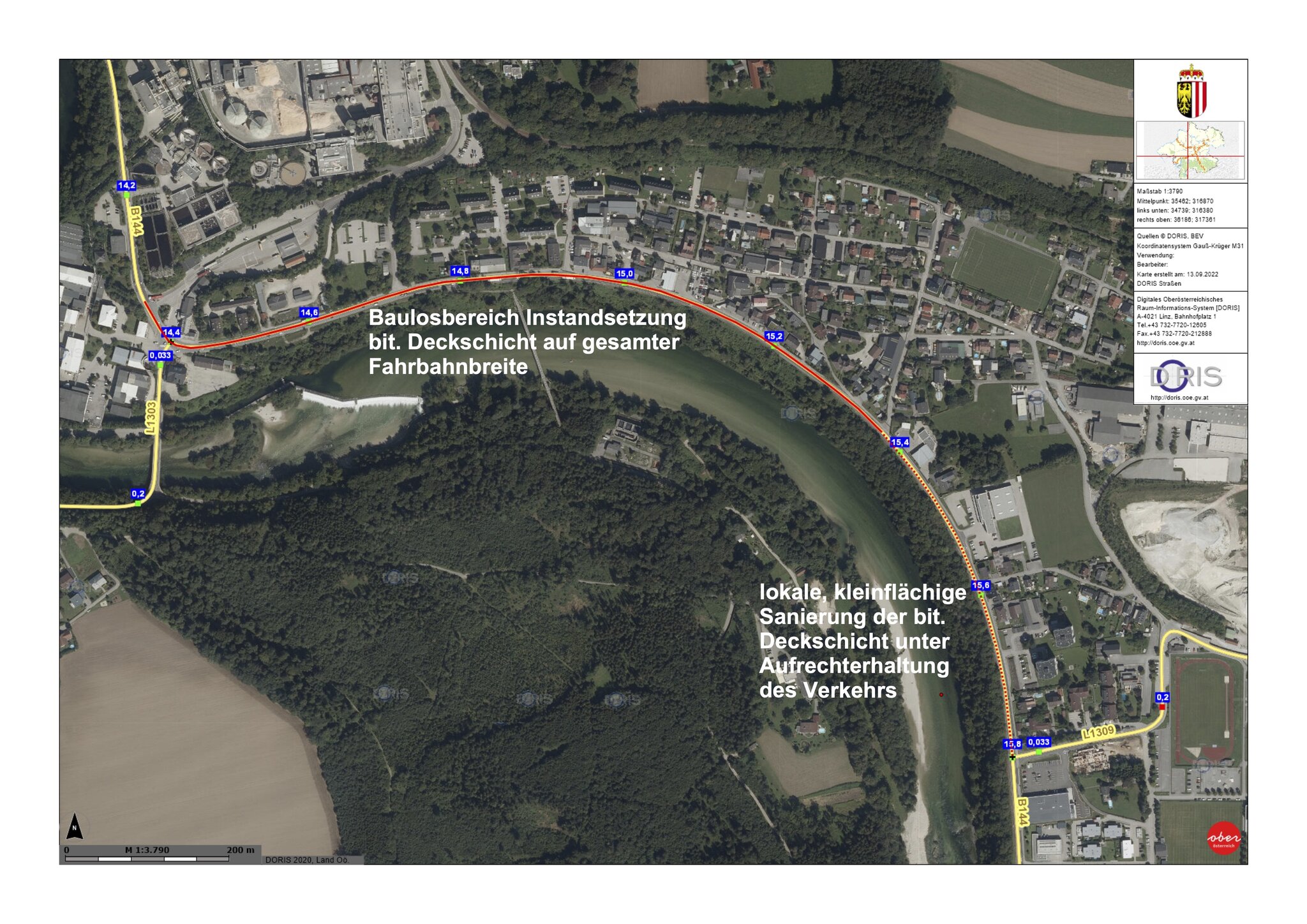 Totalsperre am 24. September: B144 in Steyrermühl wird saniert ...