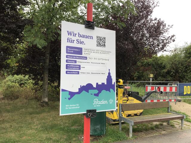 Neues Service in Baden:: Baustellen-Infos mittels QR-Code - Baden