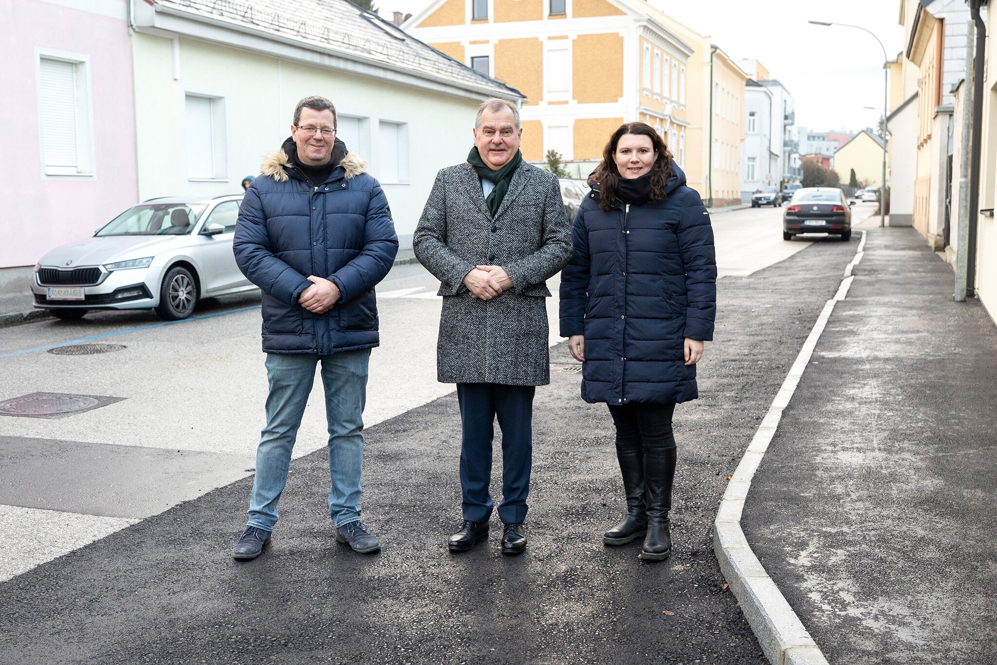 Innenstadt von Wiener Neustadt: Straßenbauarbeiten in der ...