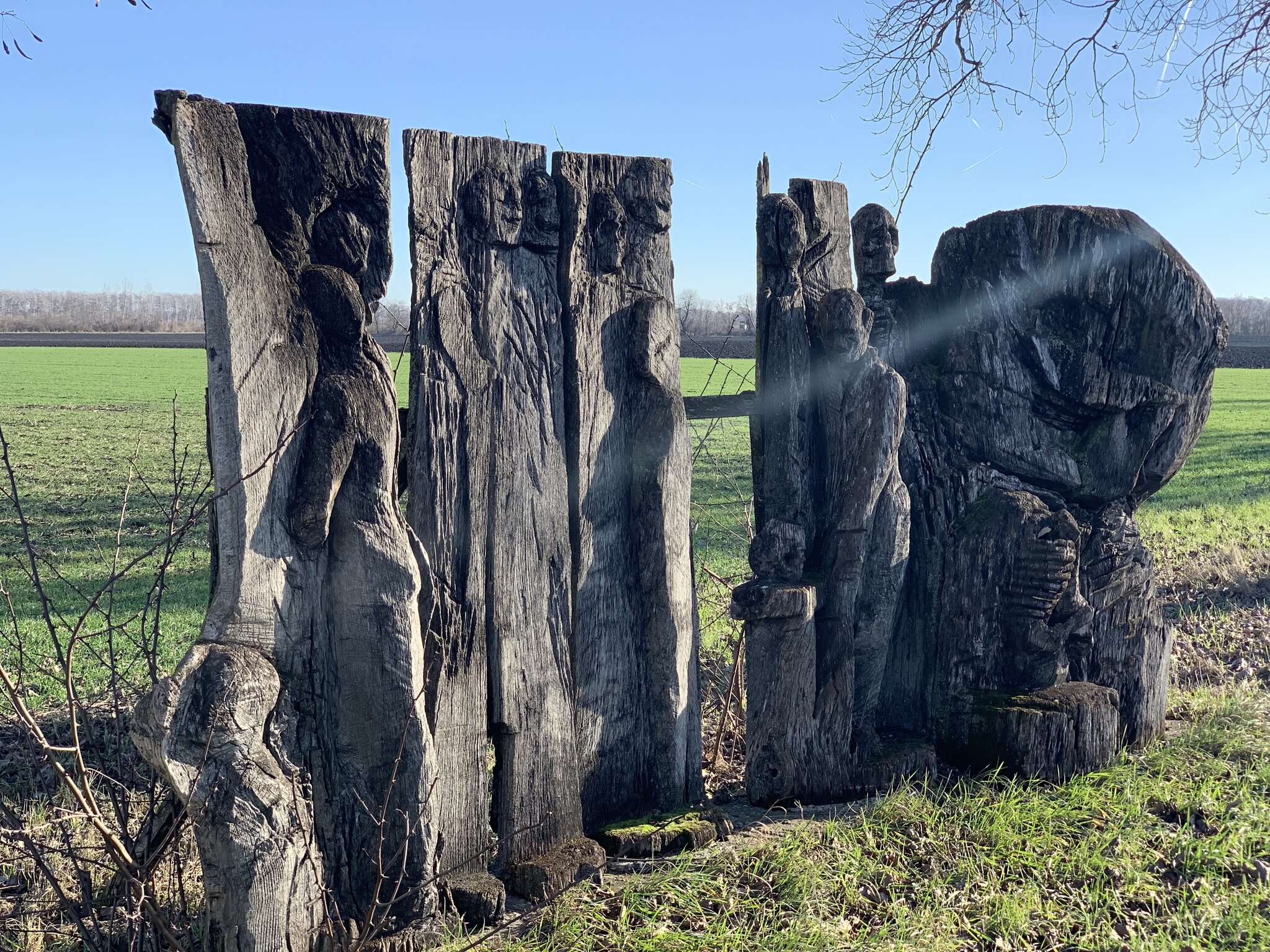 Brücke von Andau - Skulpturenallee: Fluchtstraße Andau - Neusiedl am See