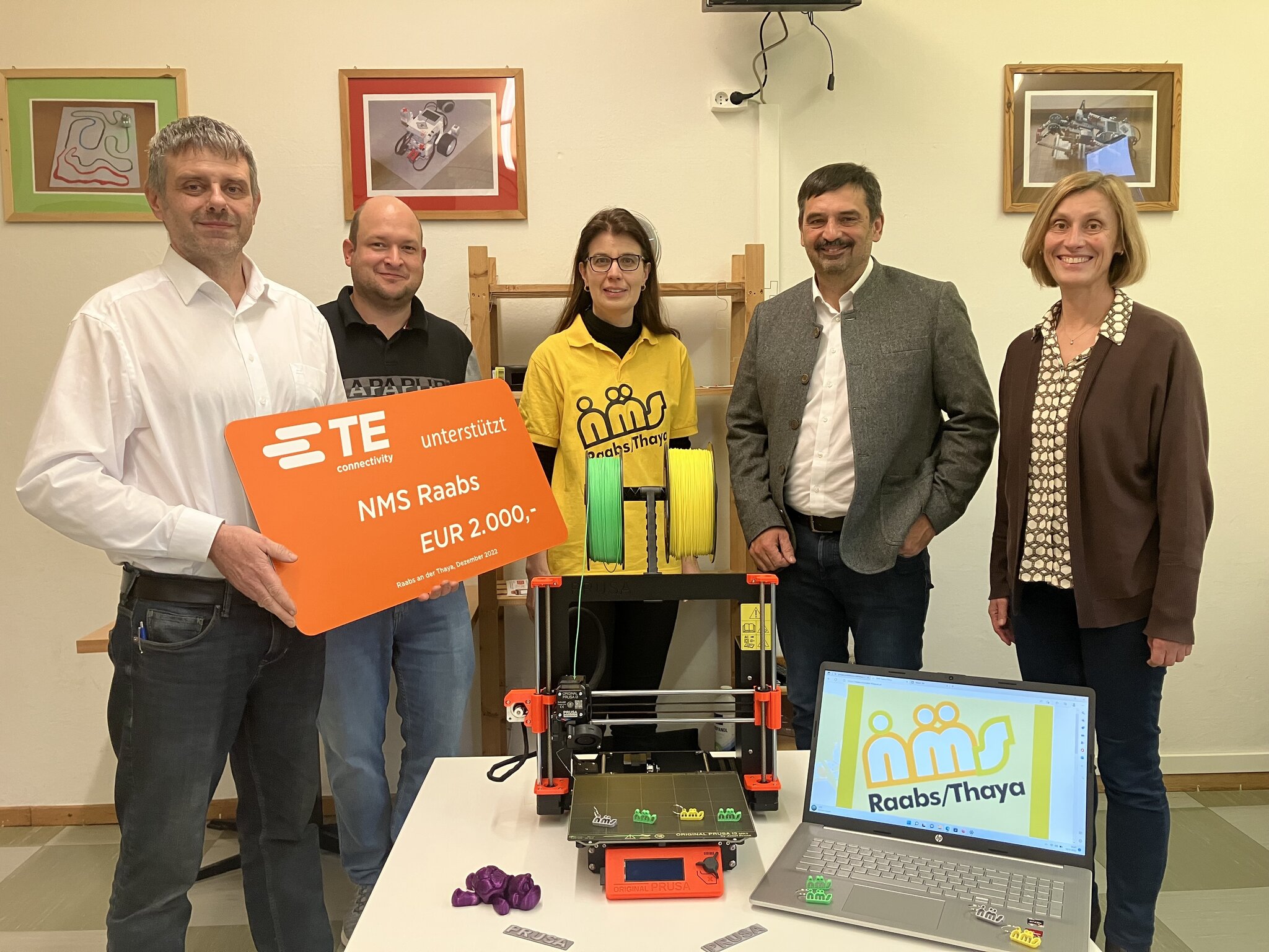 Spende von Firma TE-Connectivity: Neuer 3D-Drucker für die Mittelschule Raabs - Waidhofen/Thaya