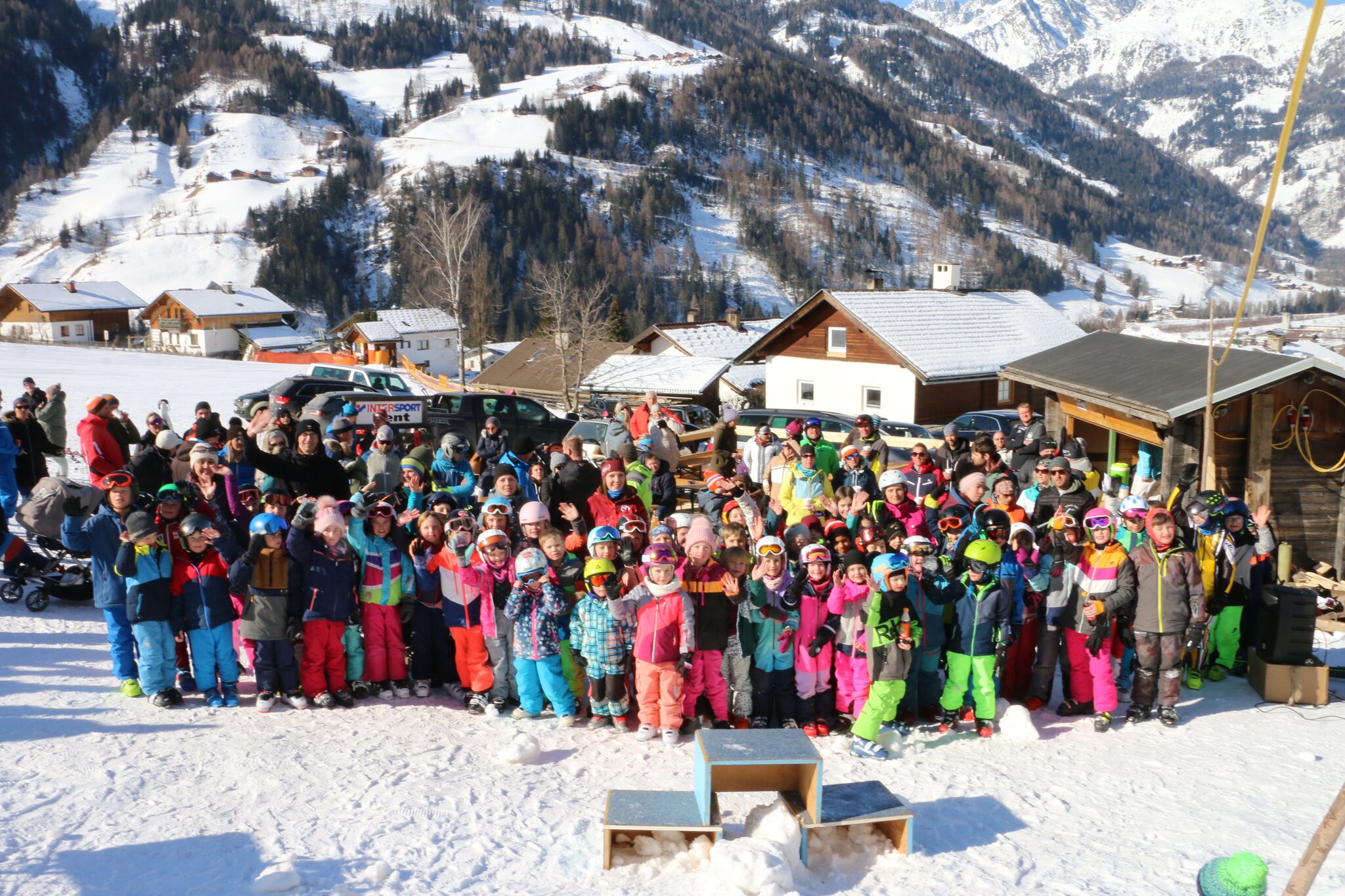 Beim Mitteldorflift: Schulschirennen in Grosskirchheim - Spittal