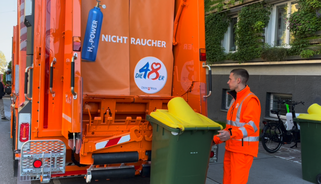 48er-Neuheit: Wien testet erstes mit Wasserstoff betriebenes Müllauto ...