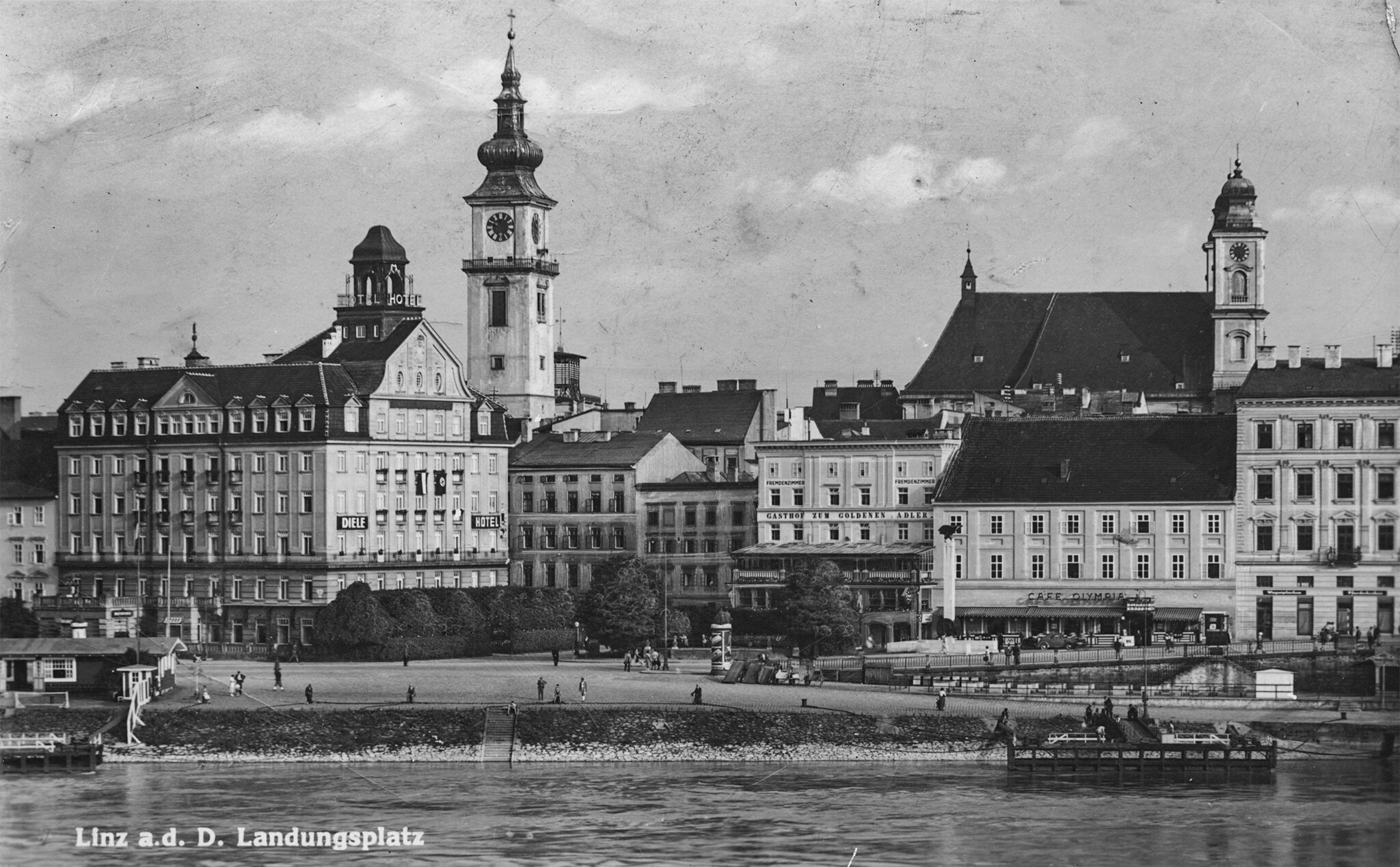 Verein "Geschichte teilen": Blick von Urfahr nach Linz 1935 - Linz