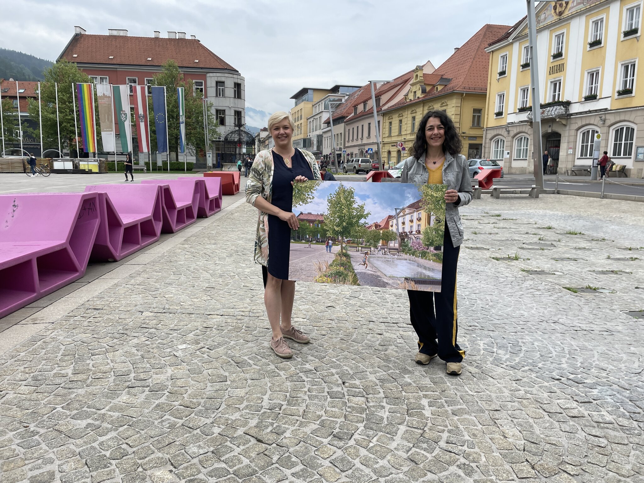 Grüne präsentieren Visualisierung: Der Brucker Hauptplatz soll ...