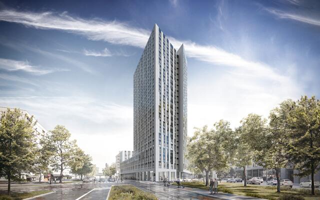 328 Wohnungen geplant: Spatenstich für neuen Wohnturm "High Five" am ...