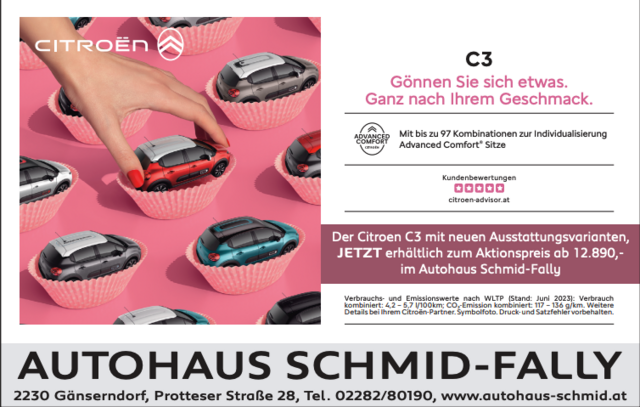 Gönnen Sie sich etwas: Der neue Citroen C3 im Autohaus Schmid-Fally ...