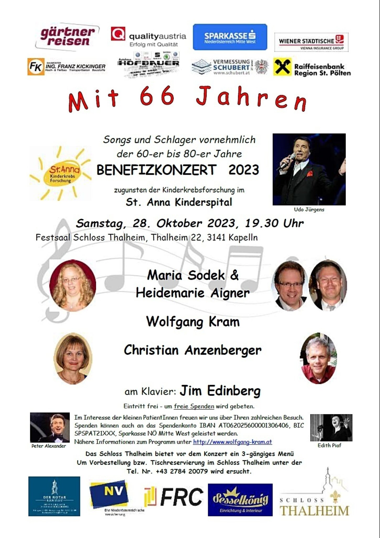 Mit 66 Jahren: Benefizkonzert zugunsten der Kinderkrebsforschung am St ...