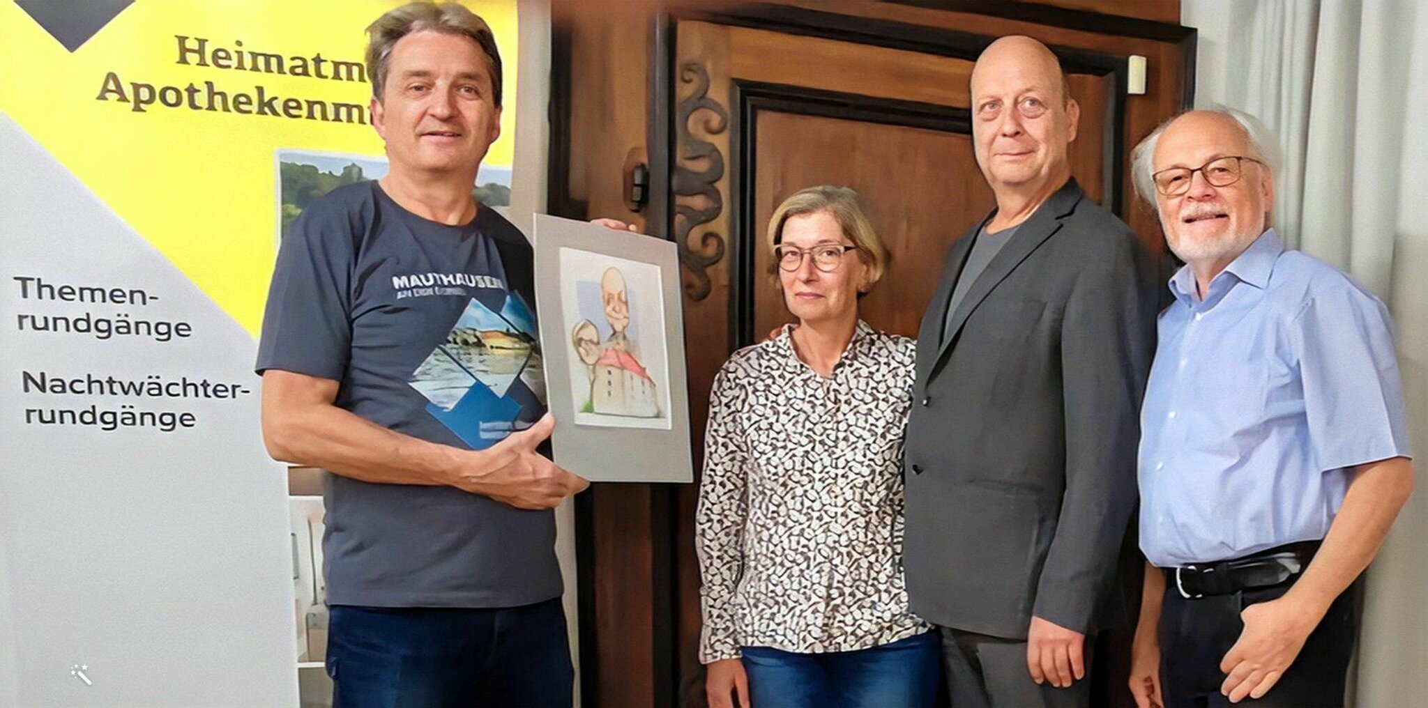 1. Preis überreicht: Gerhard Huber gewann persönliche Karikatur - Perg