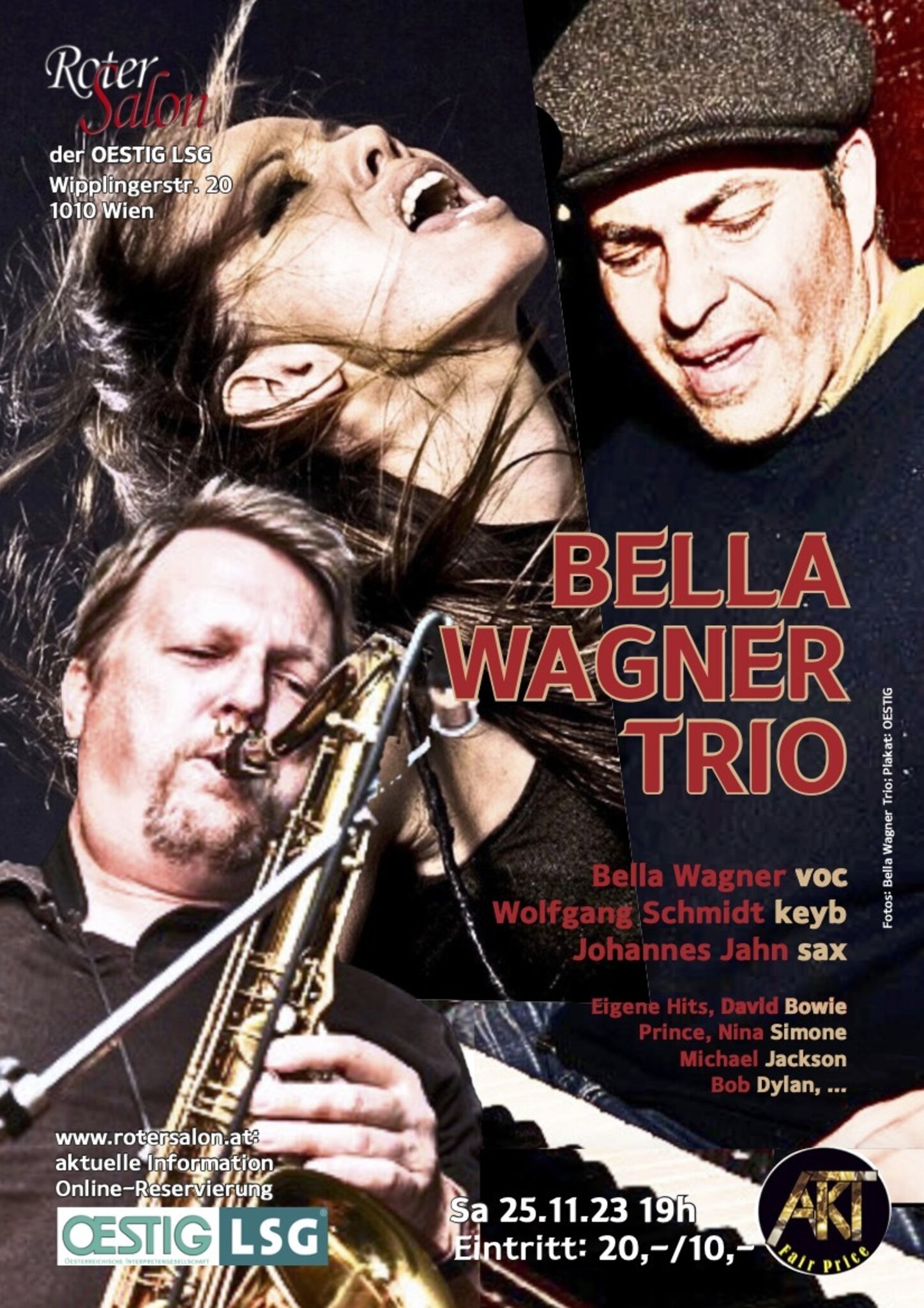 Top-Konzert 25.11.2023: BELLA WAGNER TRIO - Beste Pop-Kunst - Innere Stadt
