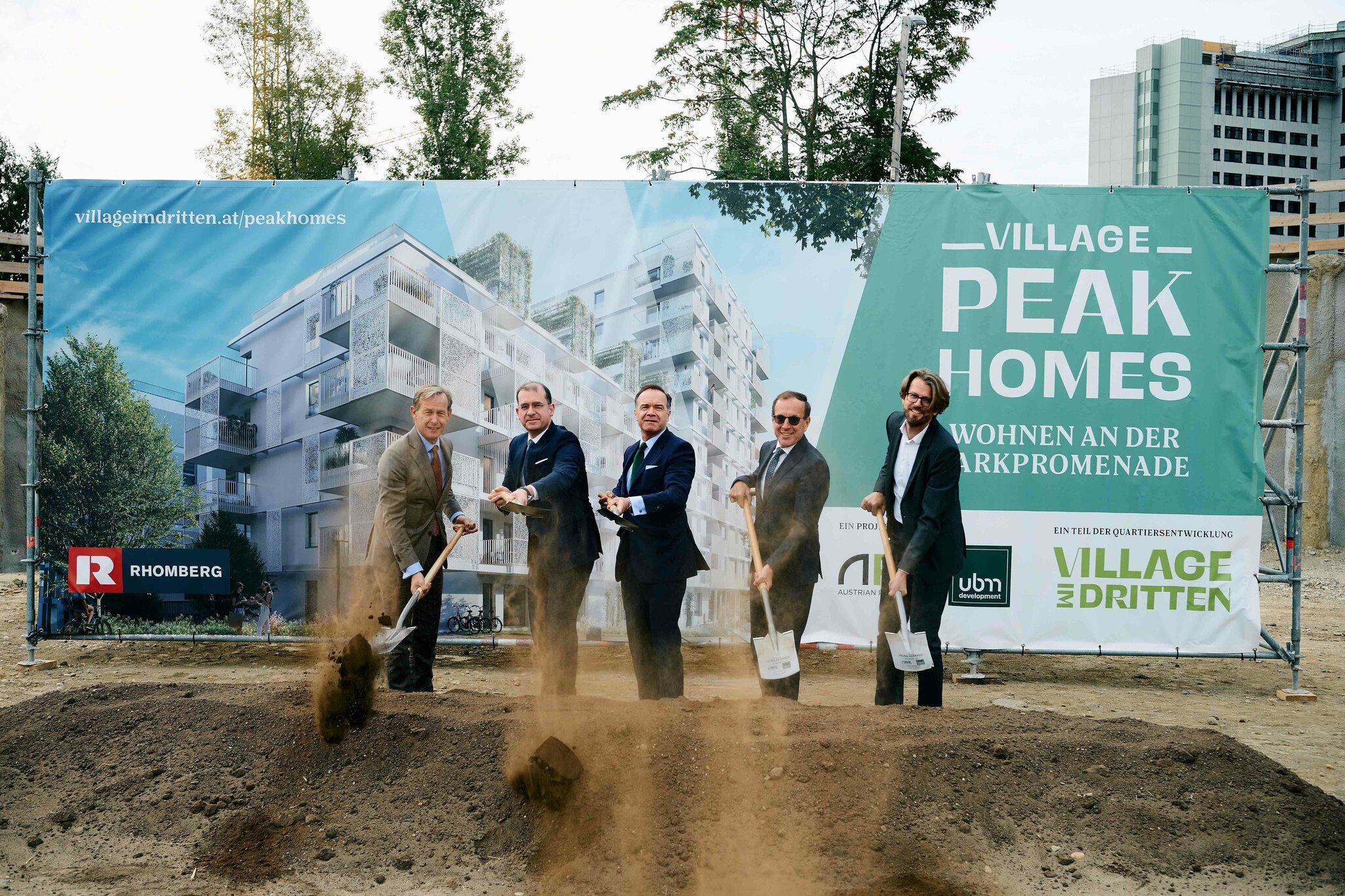 Landstraße: Spatenstich für die Peak Homes im "Village im Dritten" - Landstraße