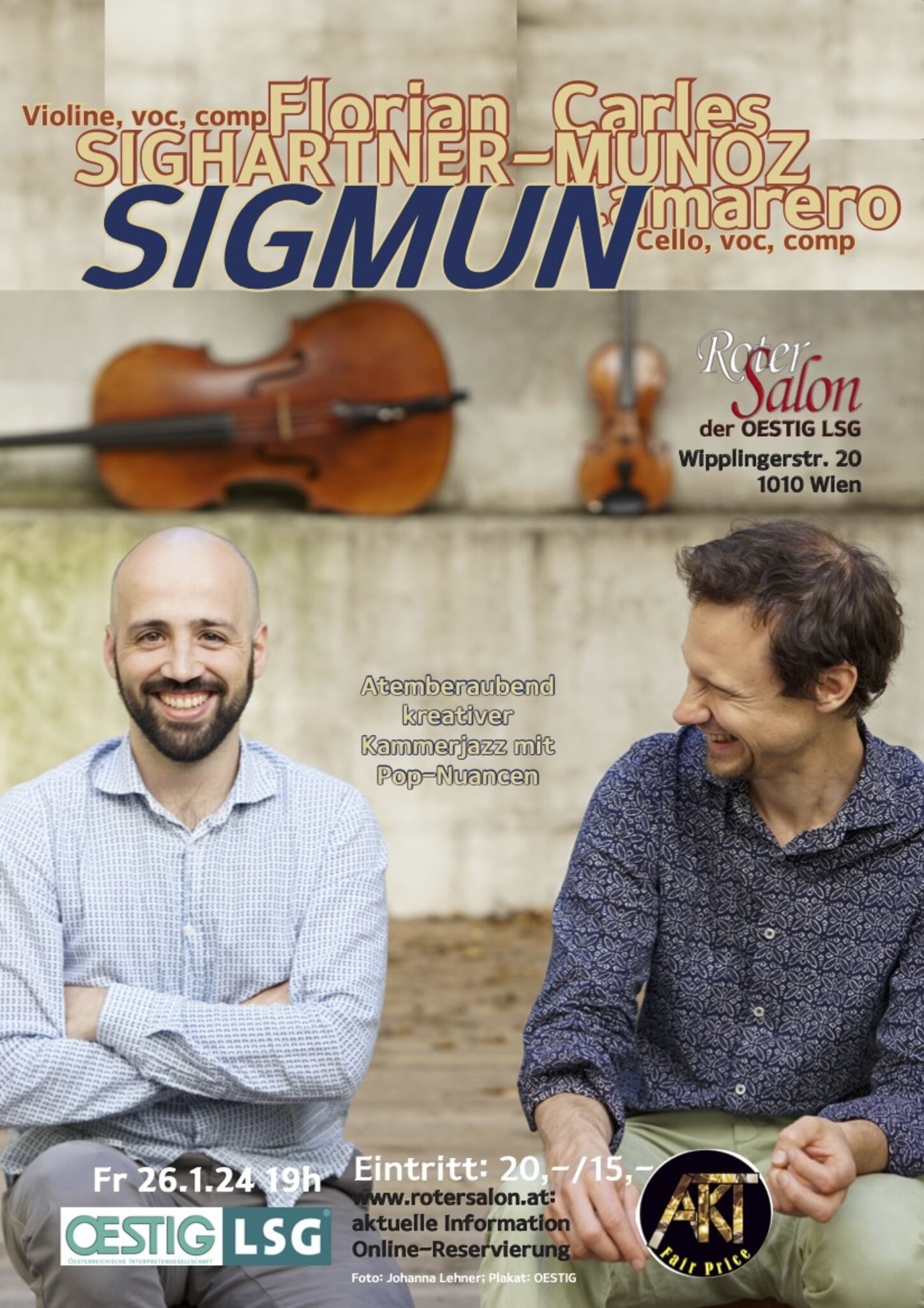 Konzert 26.1.2024: SIGMUN – Genre-übergreifender Kammerjazz - Innere Stadt