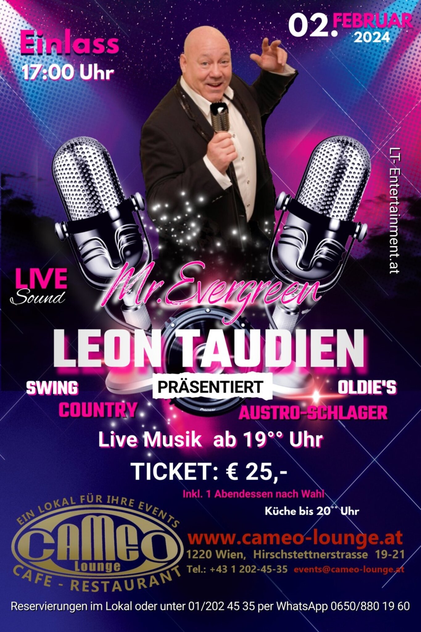TANZABEND IN DER CAMEO LOUNGE: ENTERTAINER LEON TAUDIEN LIVE IN DER ...