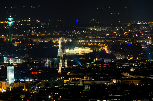Wien bei Nacht: Panoramabilder - Wien