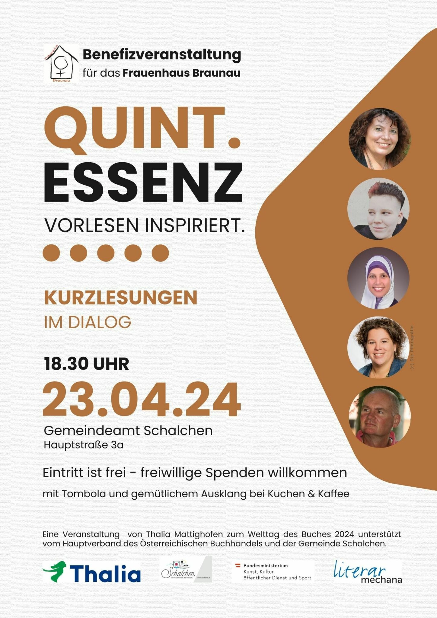 Quint.essenz: Fünf Autoren lesen für's Braunauer Frauenhaus - Braunau
