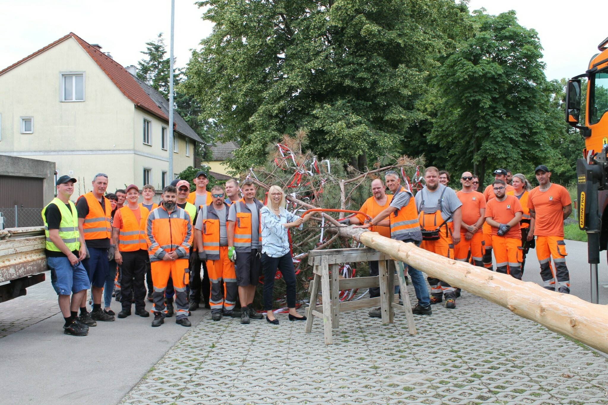 Groß-Enzersdorf: Traditionelles Maibaumumschneiden - Gänserndorf