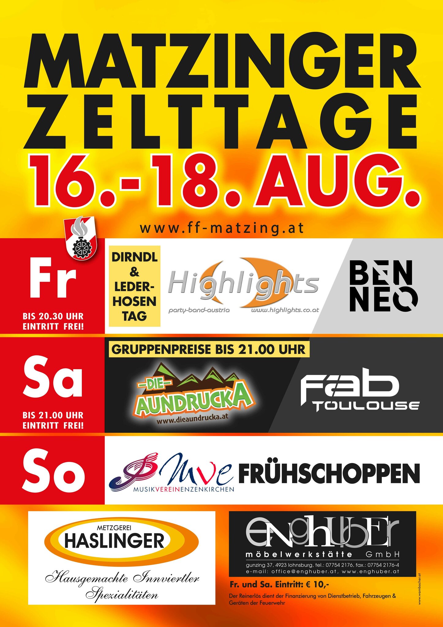 Dirndl und Lederhosentag in Matzing: MATZINGER ZELTTAGE - Schärding