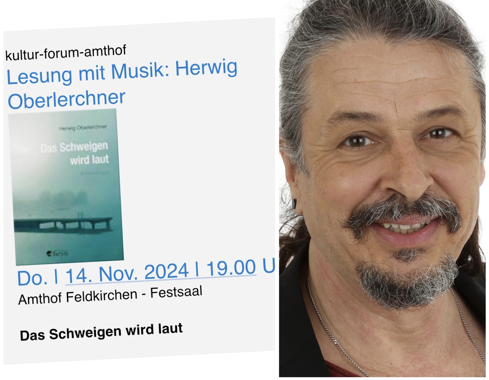 Lesung mit Musik: Donnerstag, 14.11. liest der vormalige Primarius ...