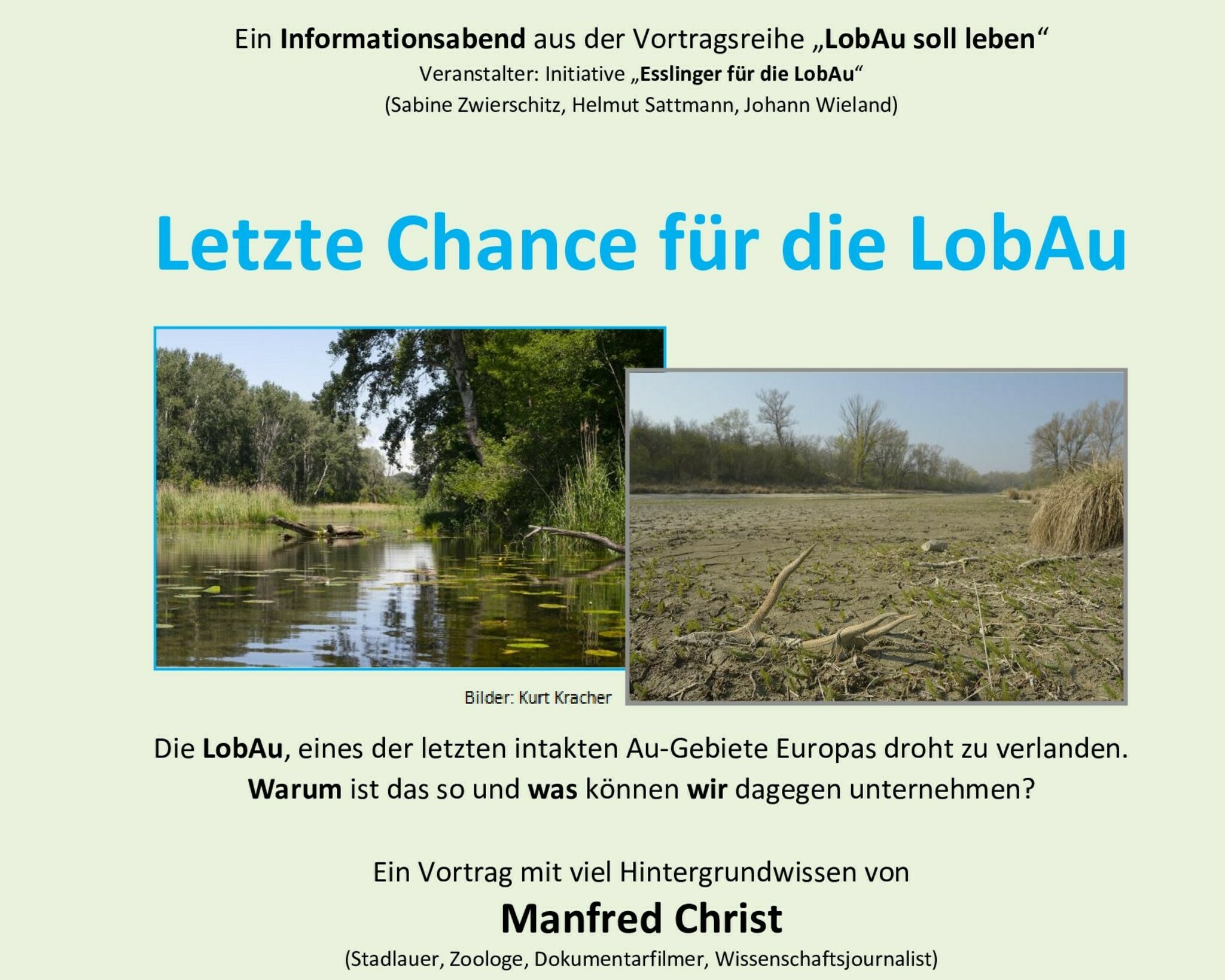 „Letzte Chance für die Lobau": LobAu- Vortrag im Esslinger Pfarrsaal ...