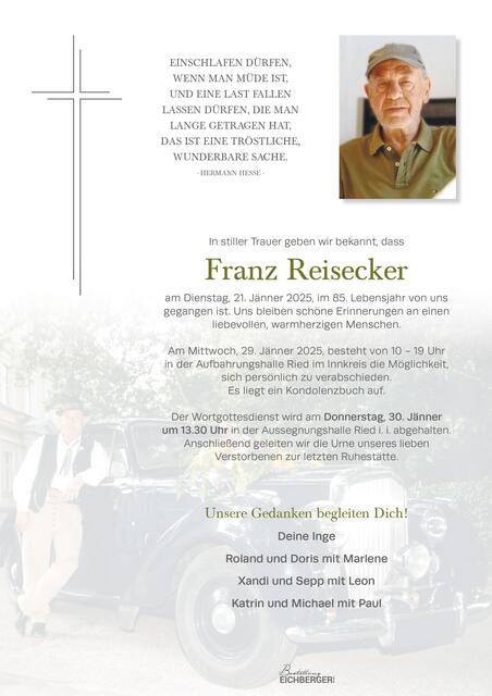 Sterbefälle im Jänner 2025: Trauer- und Todesanzeigen aus dem Bezirk ...