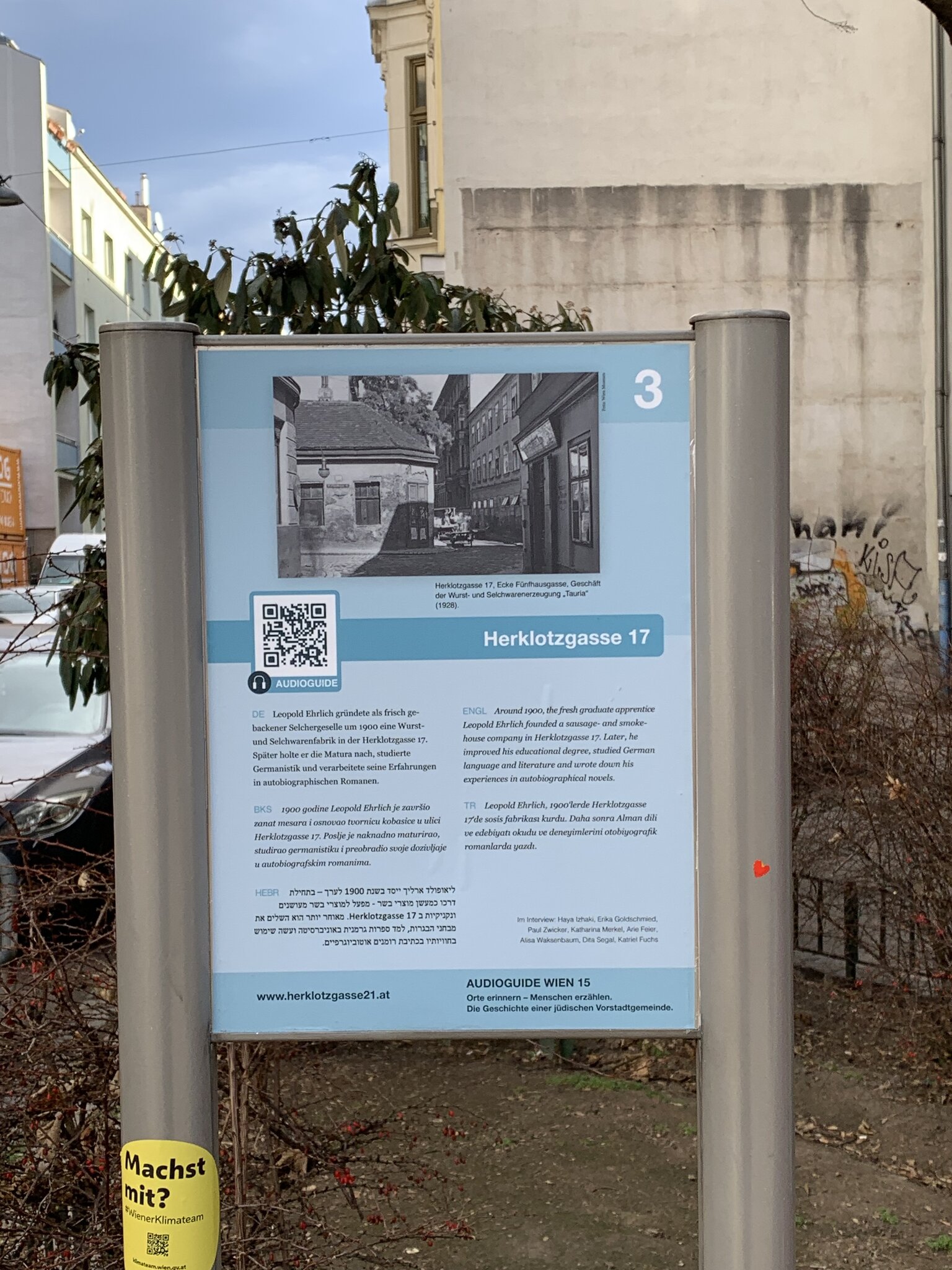 Rudolfsheim-Fünfhaus: Hörwege der Erinnerung vom Verein "Herklotzgasse ...