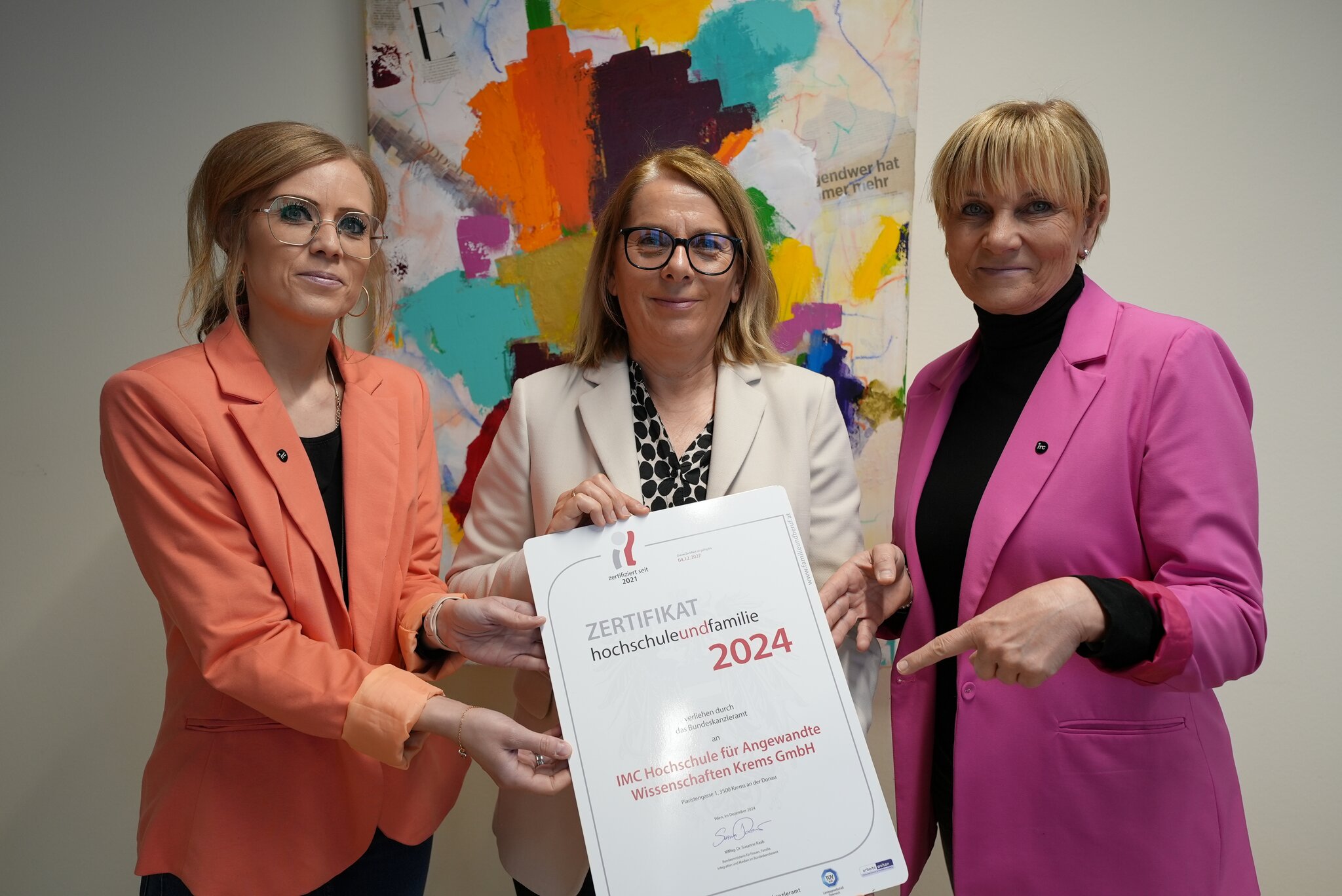 Auszeichnung: IMC Krems ist jetzt familienfreundliche Hochschule - Krems