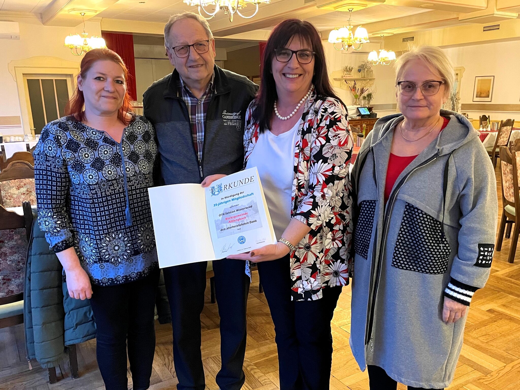 Ö Touristenklub: Altlengbach für 35 Jahre Mitgliedschaft geehrt ...