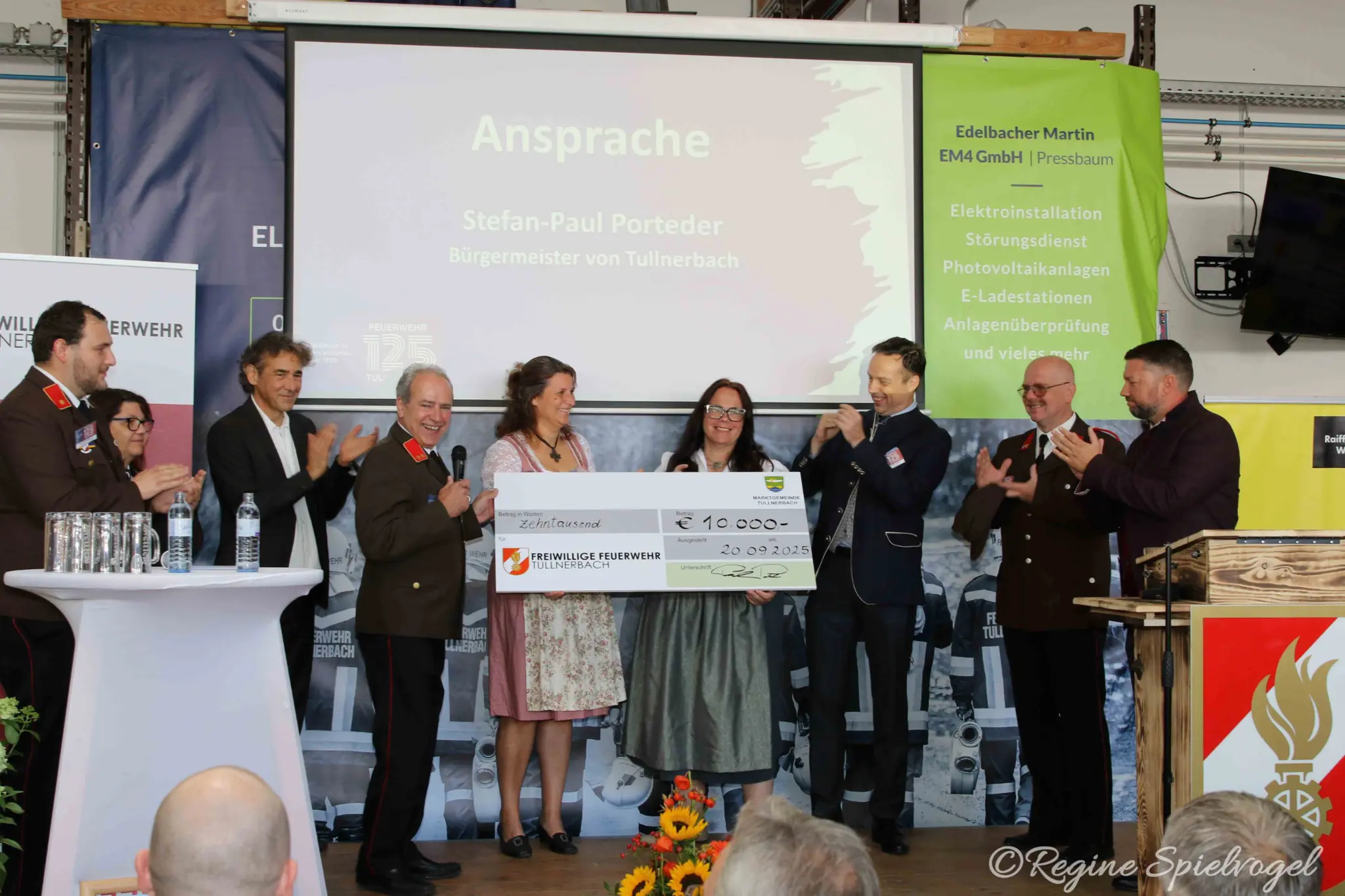 125 Jahre FF-Tullnerbach: Ansprachen-Ehrungen-Geschenke- Spendenscheck ...