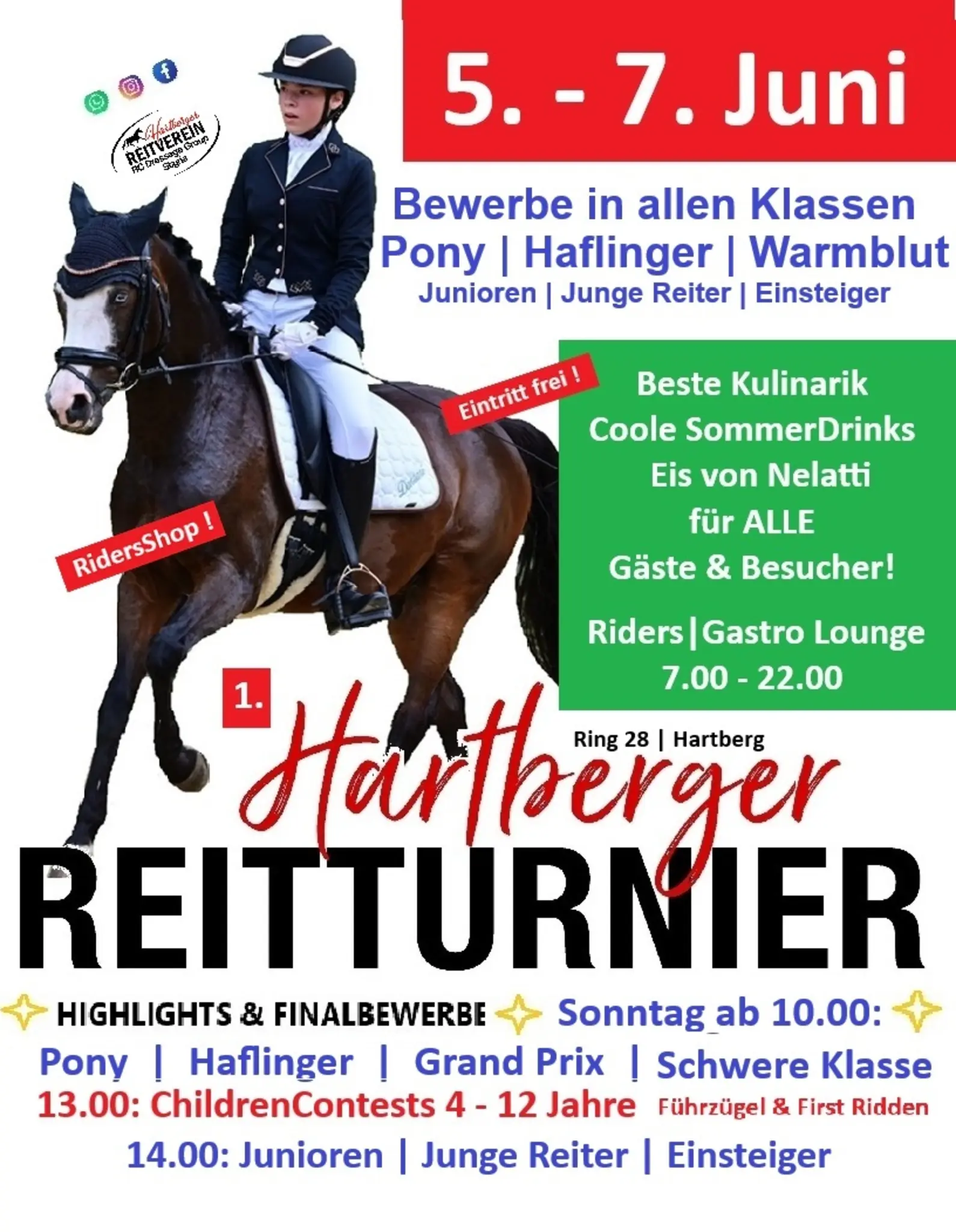 Überragendes Nennergebnis!: 1. Hartberger Reitturnier v. 5. -7. Juni 26 ...