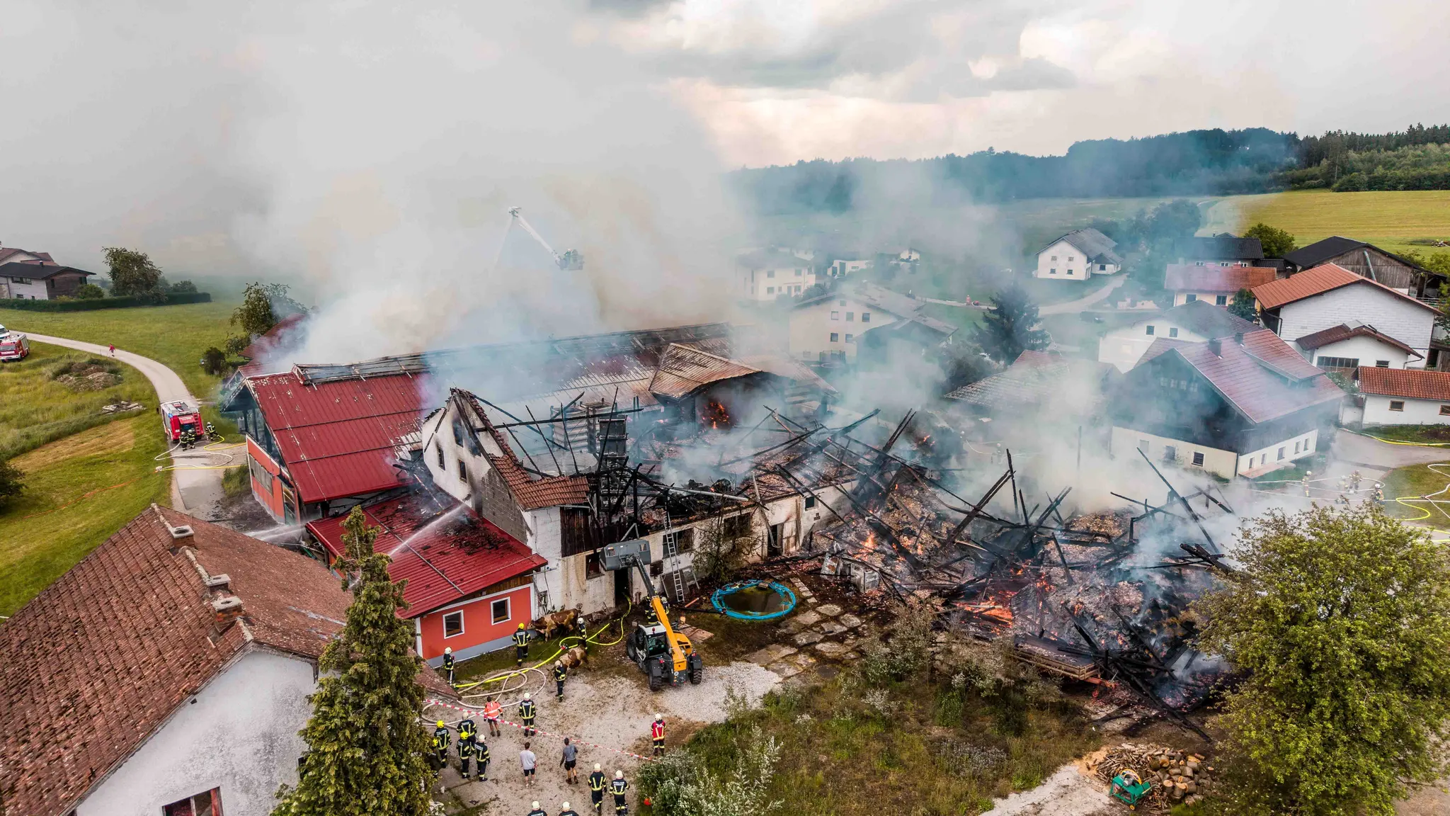 Brandkatastrophe in Feldkirchen: Feuer zerstört Stall und fordert 60 ...