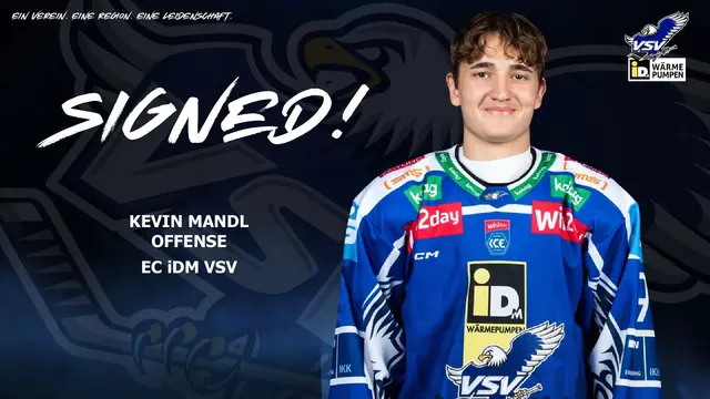 Erster Profivertrag: Kevin Mandl unterschreibt beim EC iDM VSV - Villach