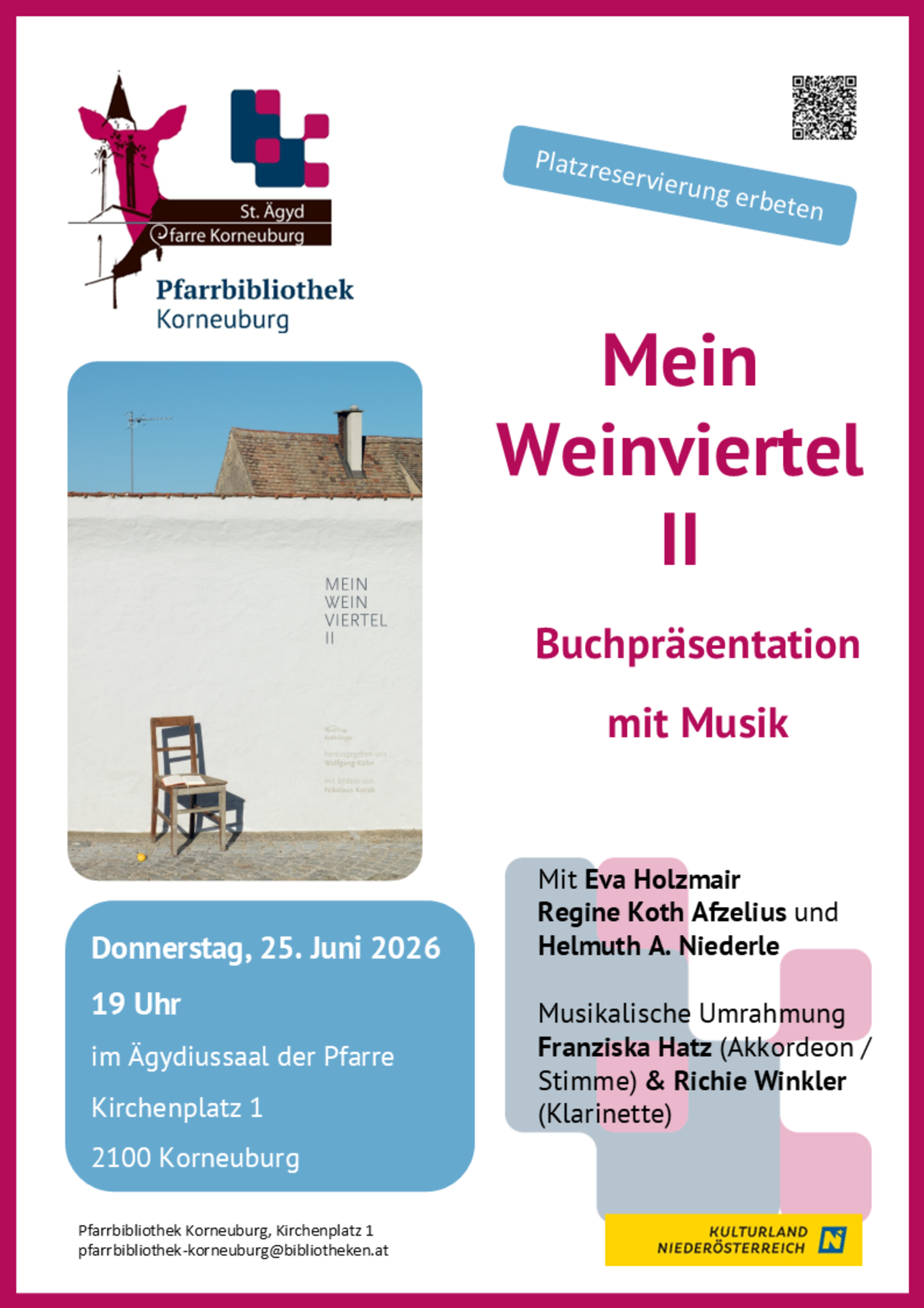 35 Jahre Literaturedition NÖ feiert in Korneuburg: Mein Weinviertel II ...