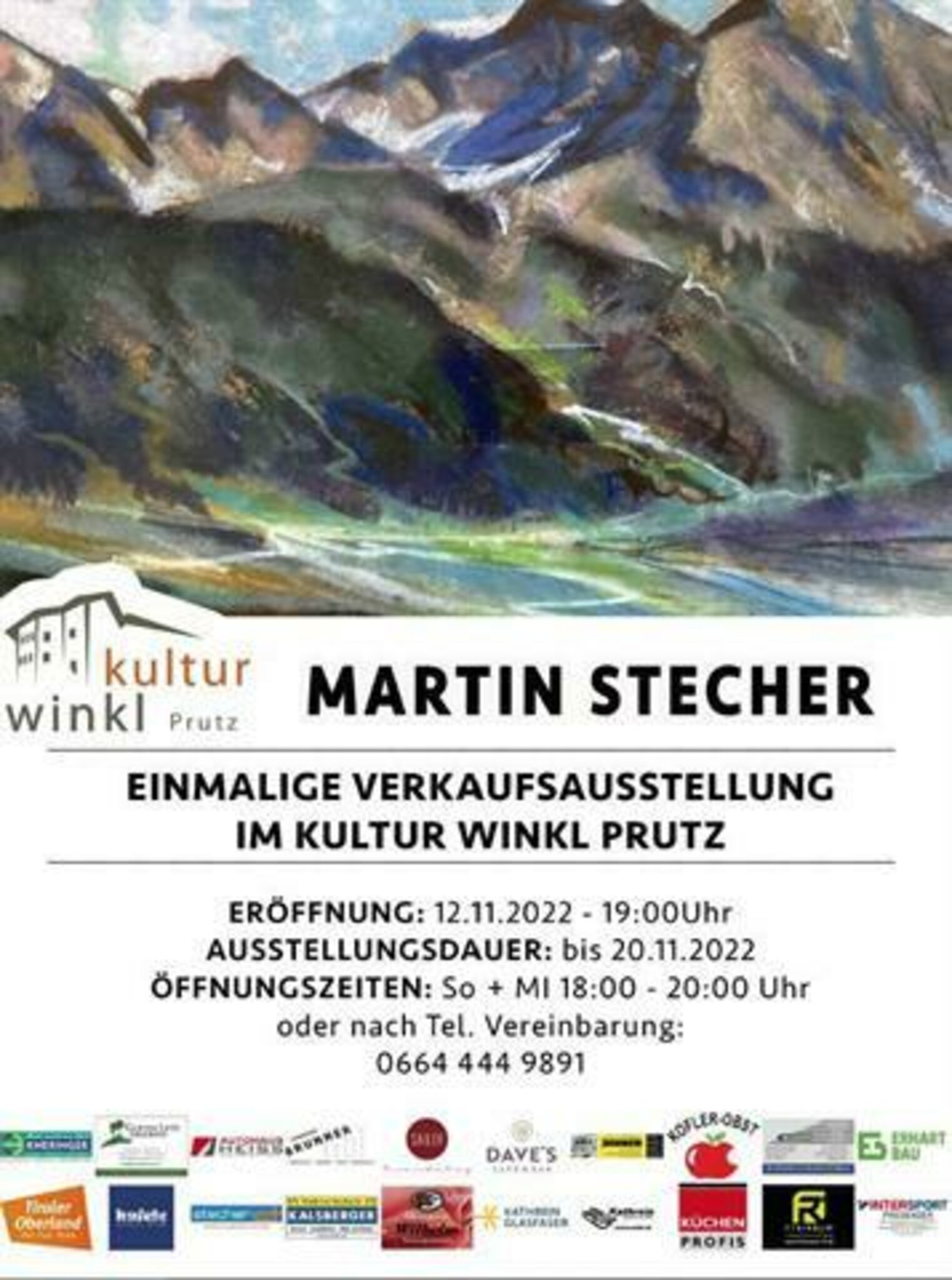 Verkaufsausstellung mit Bildern von Martin Stecher