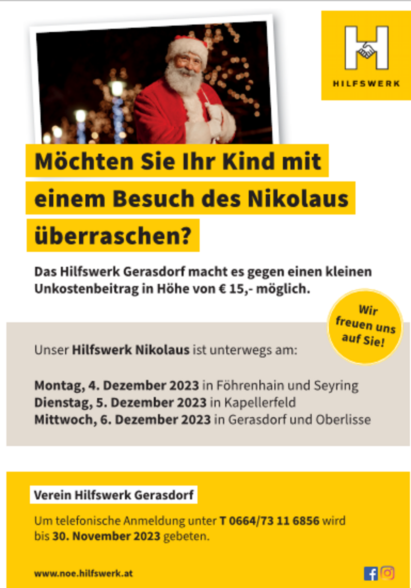 Hilfswerk Nikolaus kommt nach Föhrenhain und Seyring