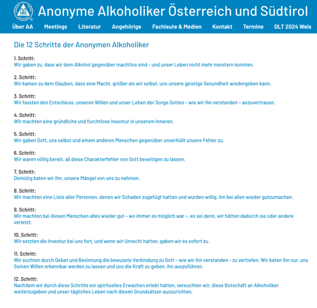 Treffen anonyme Alkoholiker in Göllersdorf