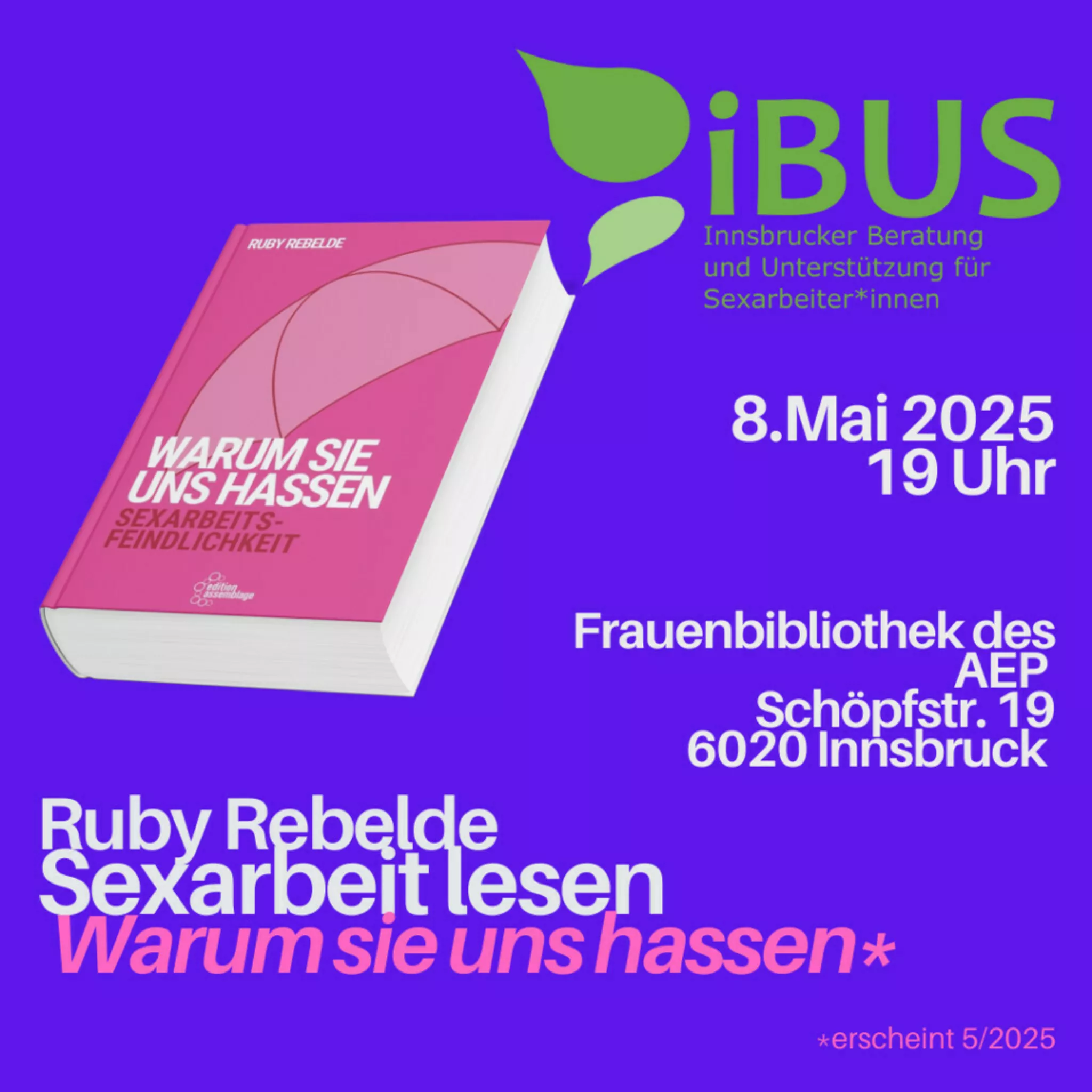 Ruby Rebelde liest aus ihrem Buch über Sexarbeitsfeindlichkeit