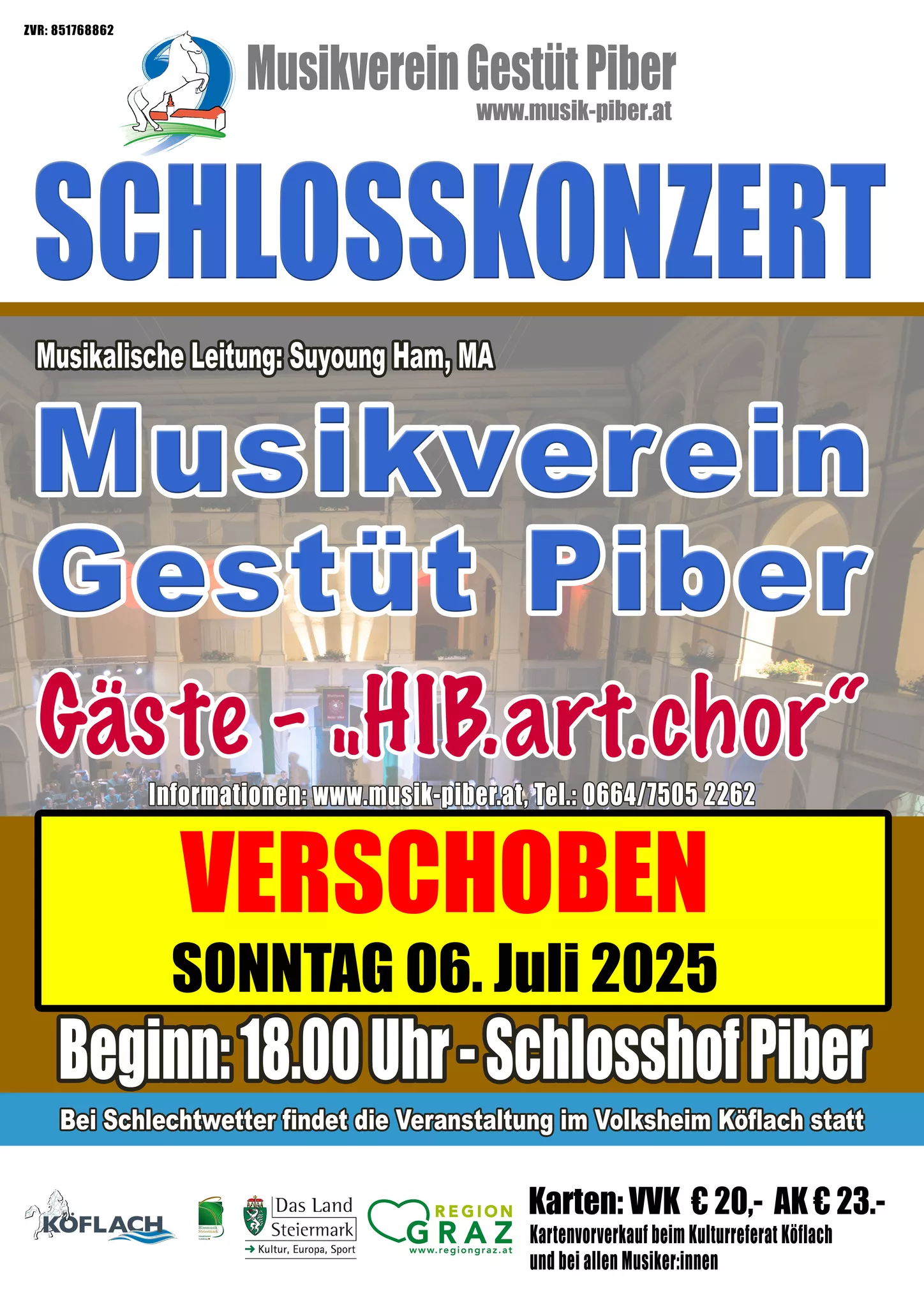 Schlosskonzert des MV Gestüt Piber - NEUER TERMIN